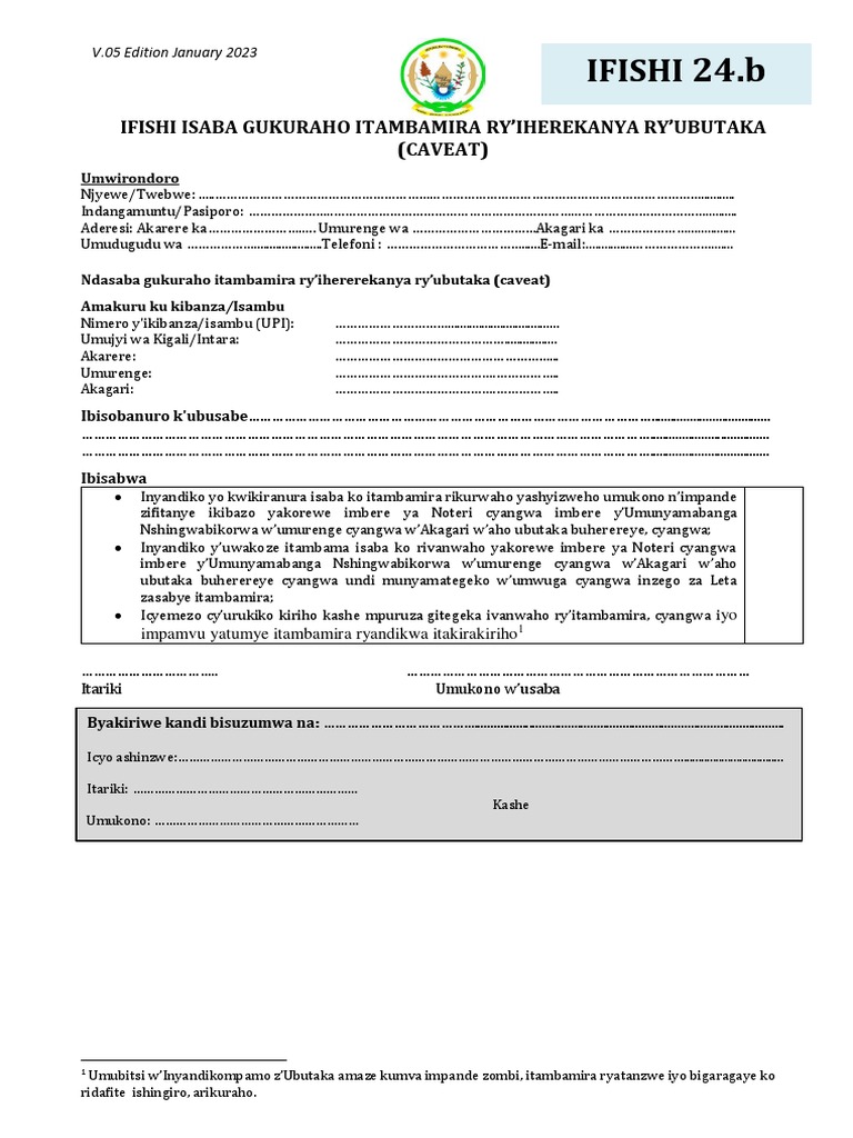 Application to Remove Caveat Form | PDF