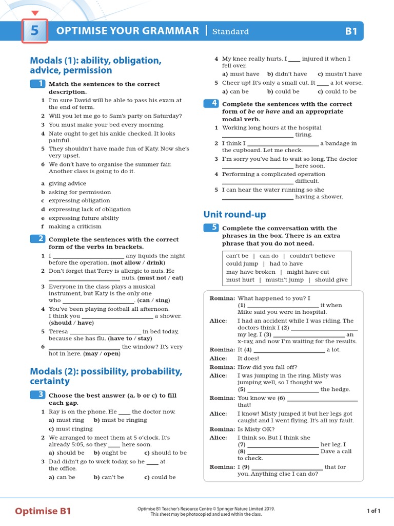 Optimise Your Grammar b1 | PDF | Linguistics | Grammar