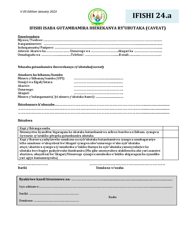 Caveat Application for Land Transfer | PDF