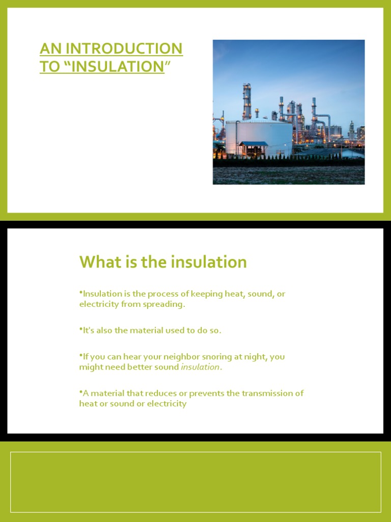 An Introduction of Insulation | PDF | Thermal Insulation | Electrical ...