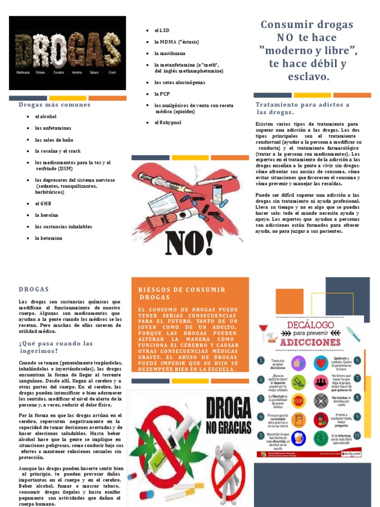 Triptico De Las Drogas 9 Pdf Drogas Aspectos Sociales De Las