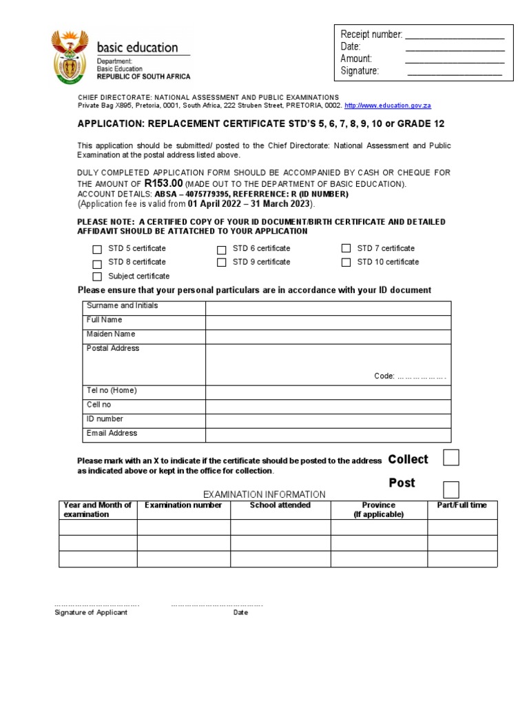 Replacement Lost or Damaged Certificate | PDF