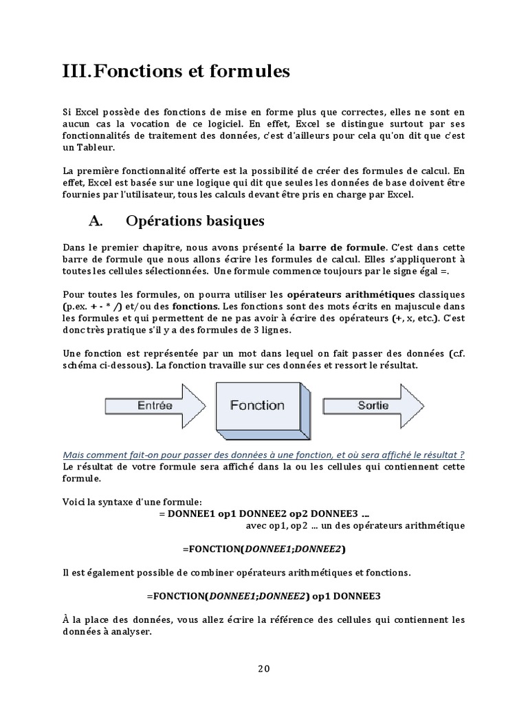 ثانية باك - معلوميات التدبير - Le Tableur Excel-Section 3-درس 1 | PDF