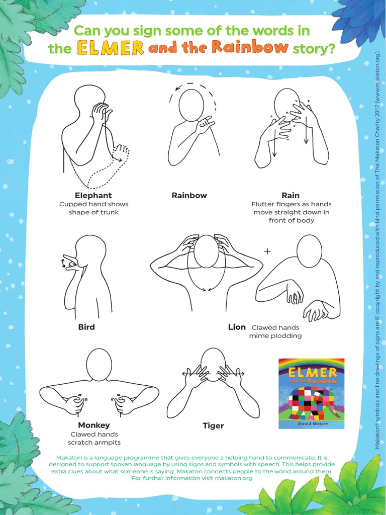 Sign Language - Elmer-and-and-the-Rainbow | PDF | Communication ...