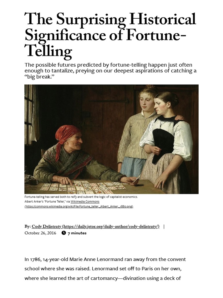 The Surprising Historical Significance of Fortune-Telling - JSTOR Daily ...
