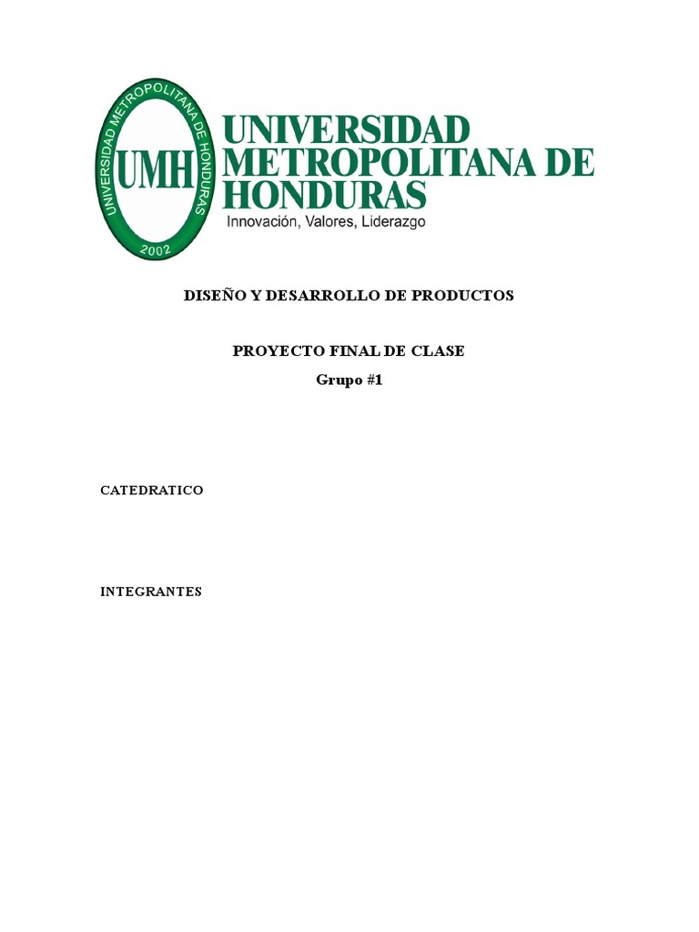 PROYECTO FINAL de CLASE Diseño Desarrollo de Prodcutos | PDF | Análisis FODA | Alimentos