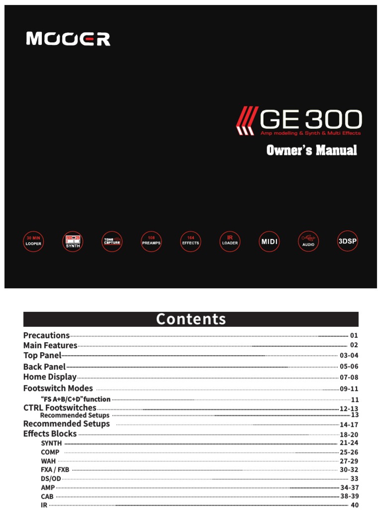 GE300 Manual en | PDF | Amplifier | Equalization (Audio)