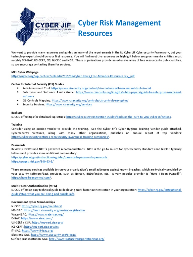 Cyber JIF Framework Supporting Information | PDF | Security | Computer Security