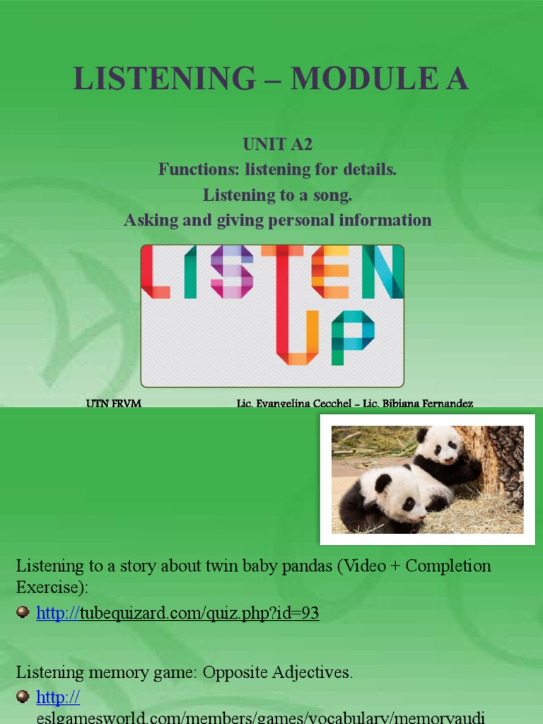 Listening Skills Module A2 Activities | PDF | Computers