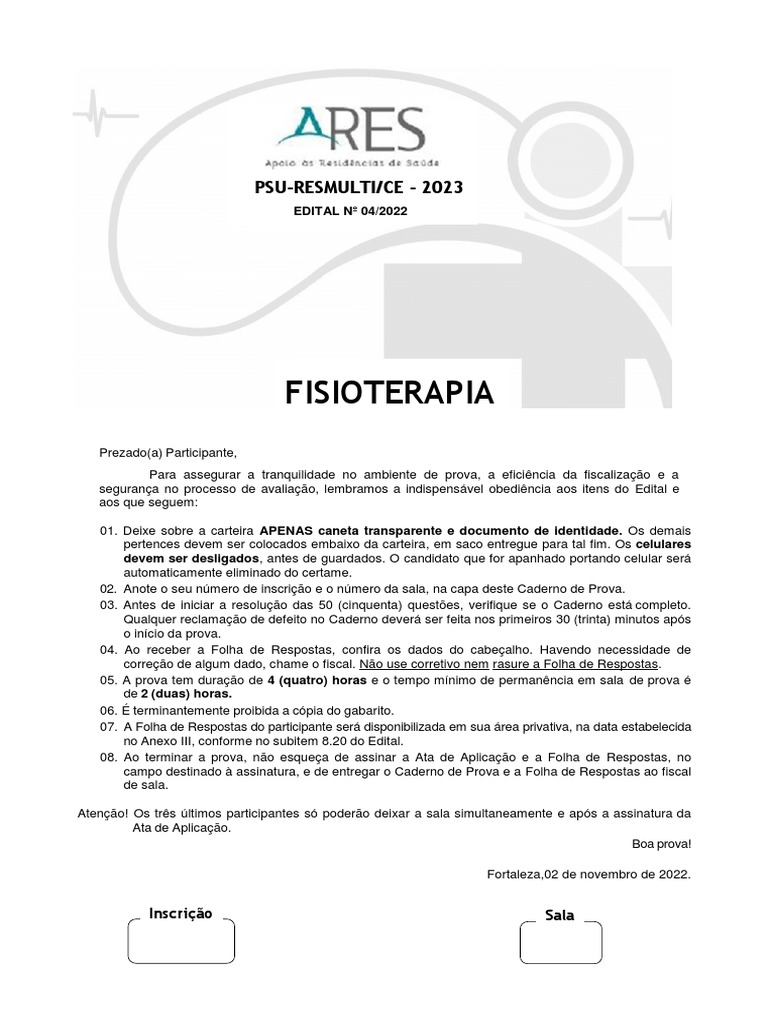 FISIOTERAPIA Prova Resmulti Ares 2023 | PDF