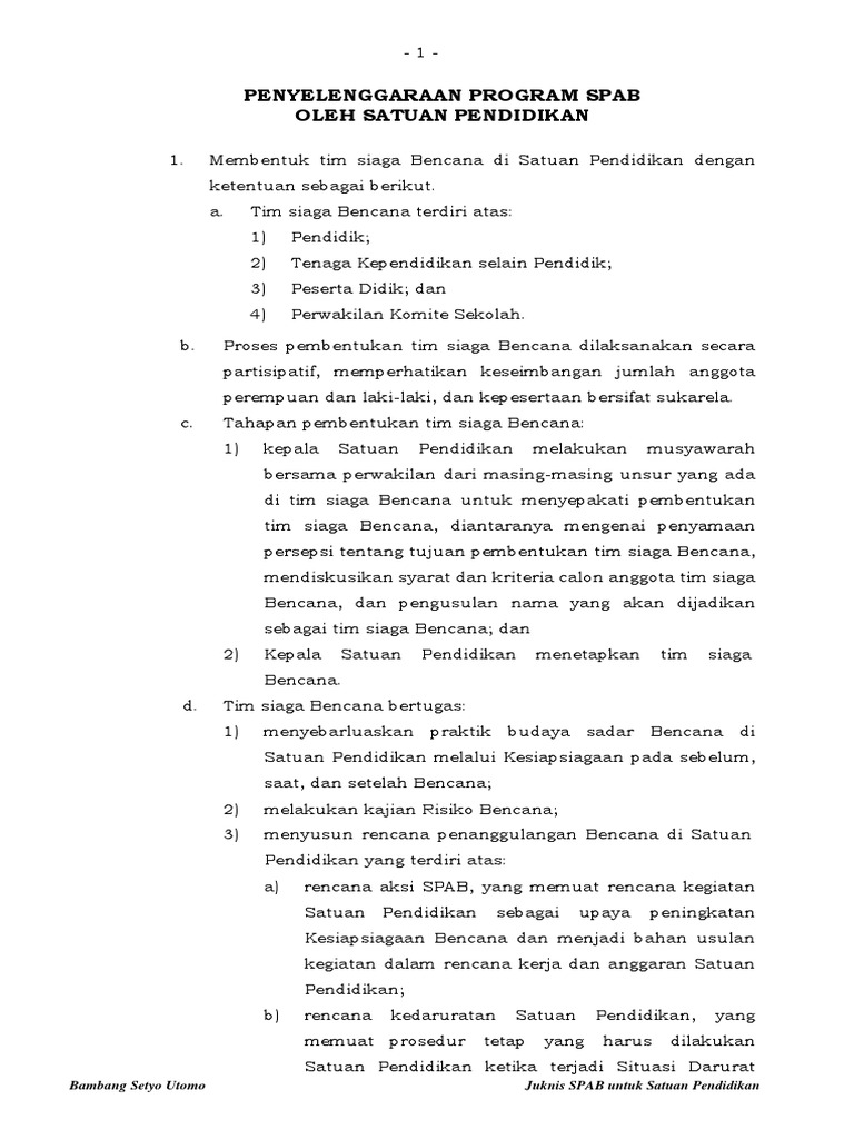 Penyelenggaraan Program SPAB Oleh Satuan Pendidikan | PDF