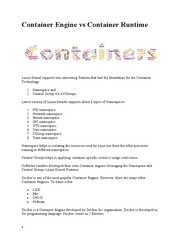 Container Engine vs Container Runtime | PDF | Virtual Machine | Software