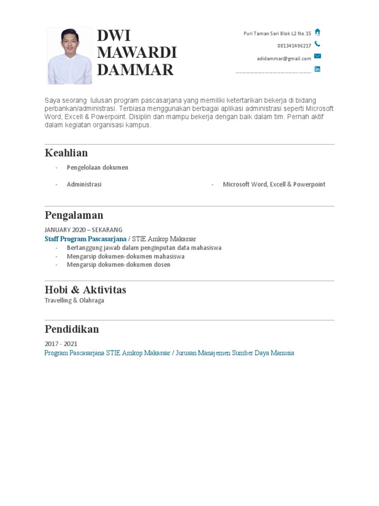CV Adi Dammar | PDF