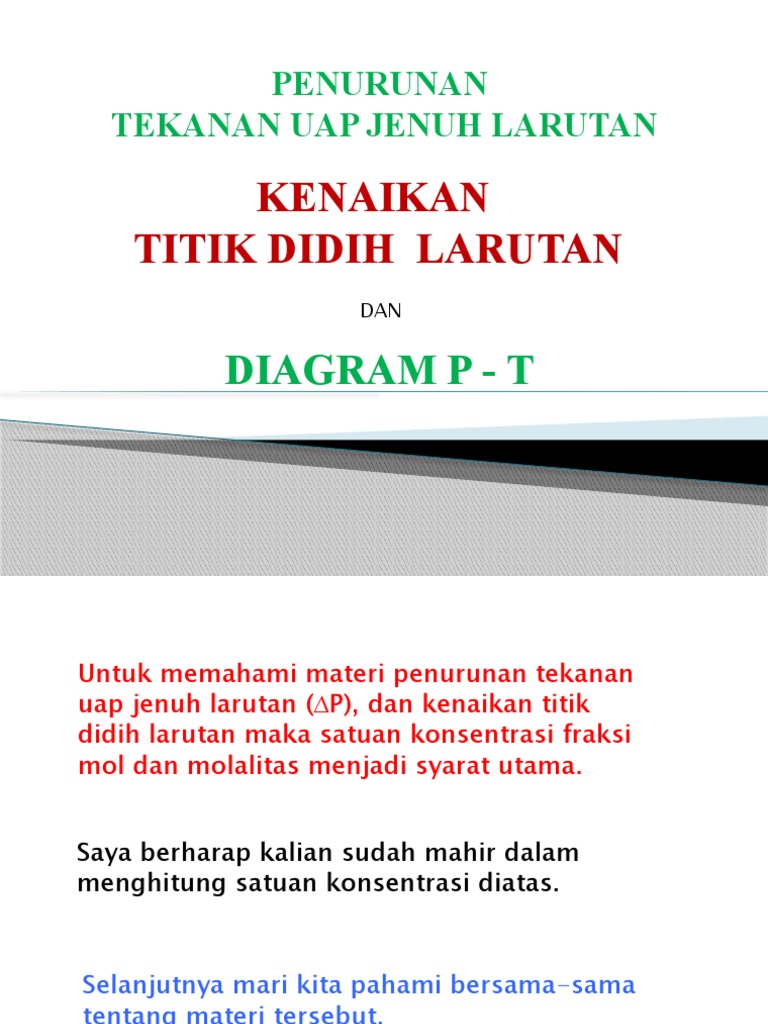 3.1 (3) Penurunan Tekanan Uap, Kenaikan Titik Didih Dan Diagram P-T | PDF
