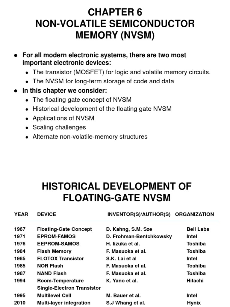 MOSFET Chapter - 6 | PDF | Flash Memory | Field Effect Transistor