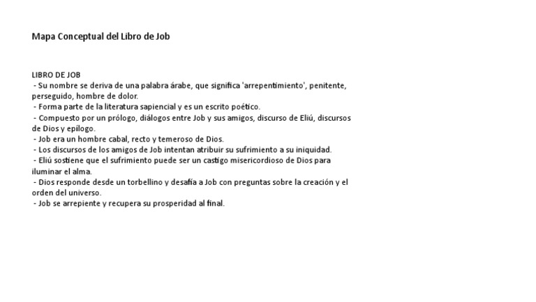 Mapa Conceptual Del Libro de Job | PDF