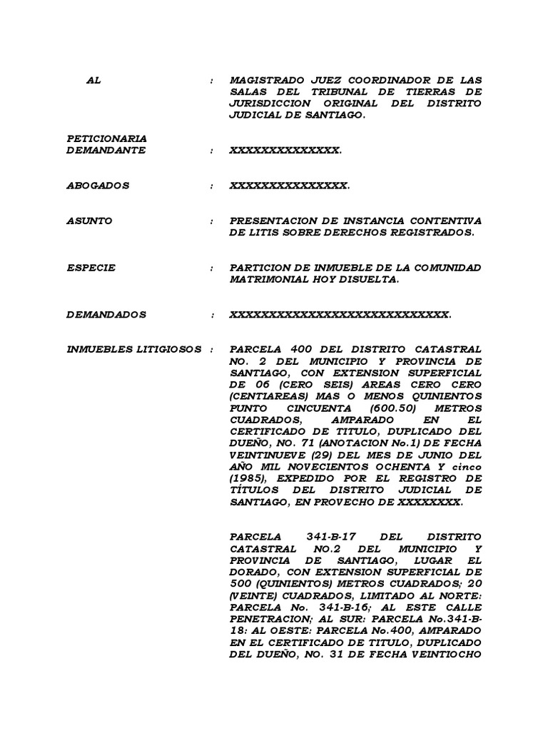 Modelo Litis Derechos Registrados | PDF | Jurisdicción | Demanda judicial