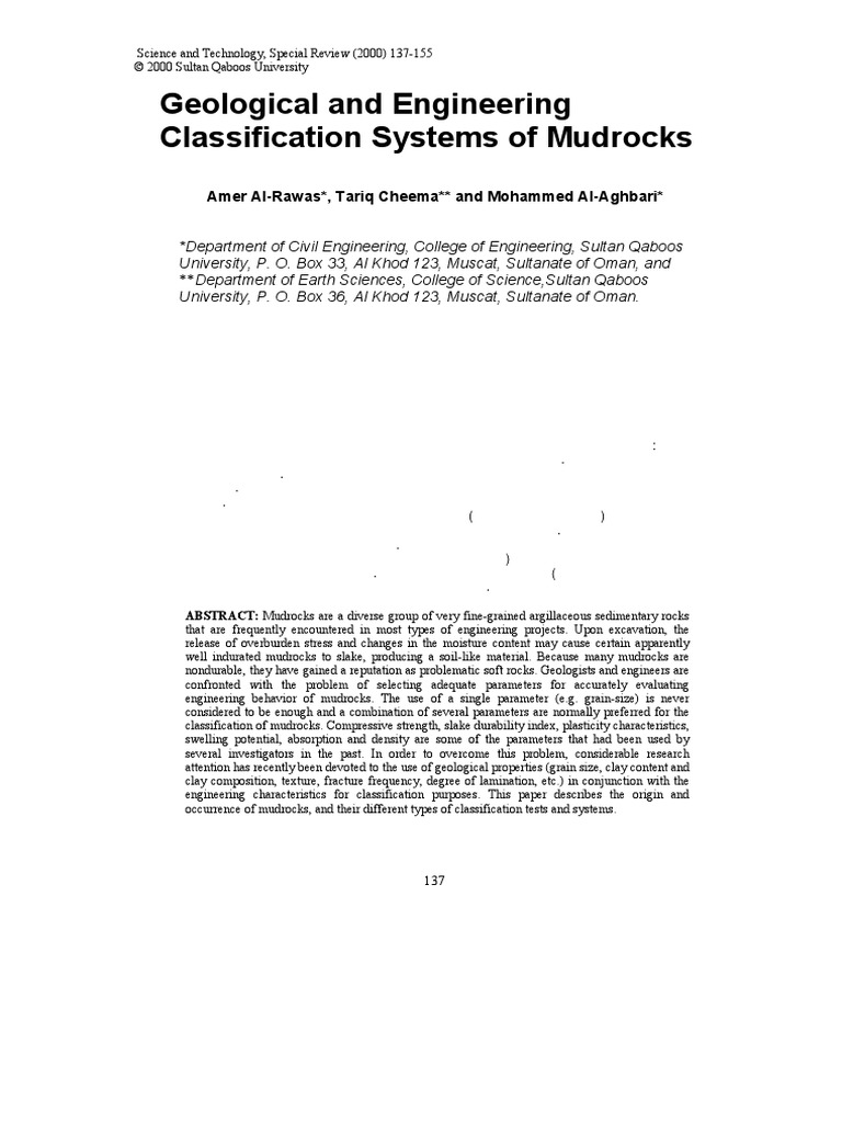Geological and Engineering Classification Systems | PDF | Minerals | Shale