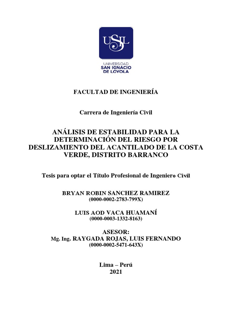 ANÁLISIS DE ESTABILIDAD | PDF | Temblores | Lima