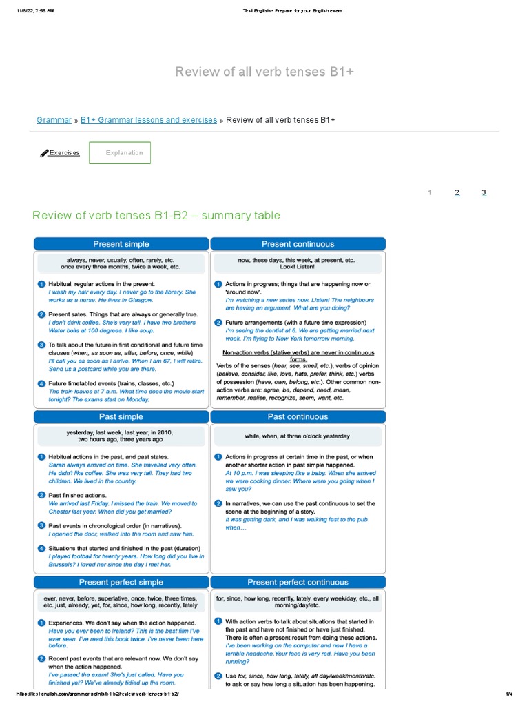 Tenses B2 | PDF | Semantic Units | Syntax
