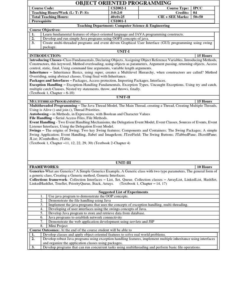 Object Oriented Programming | PDF