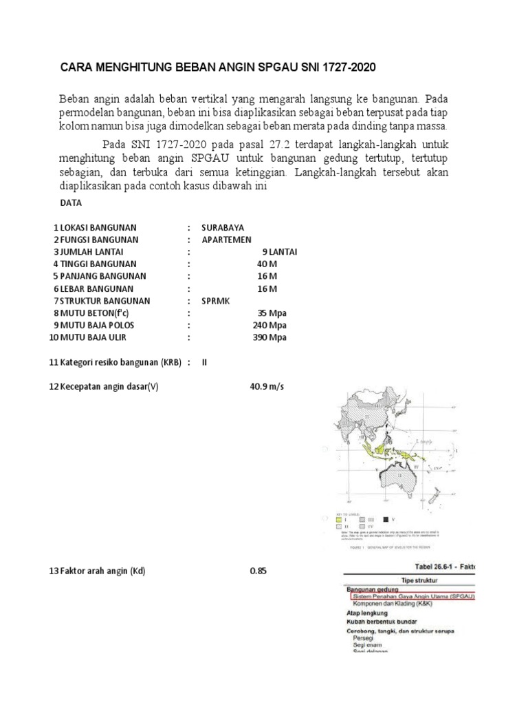 Perhitungan Beban Angin SNI 1727-2020 | PDF