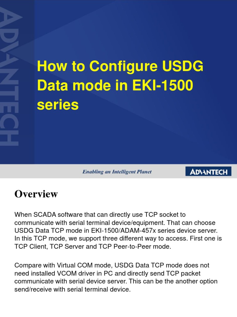 SOP - EKI-1500 Series - How To Configure USDG Data TCP Mode - 20220524 | PDF | Port (Computer ...