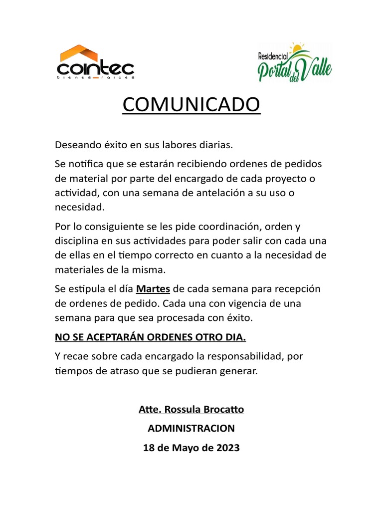 COMUNICADO | PDF