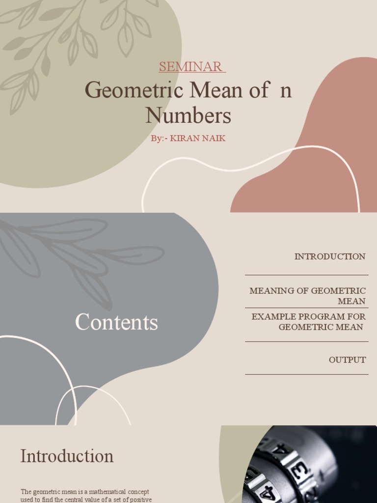 Geometric Mean of N Numbers | PDF