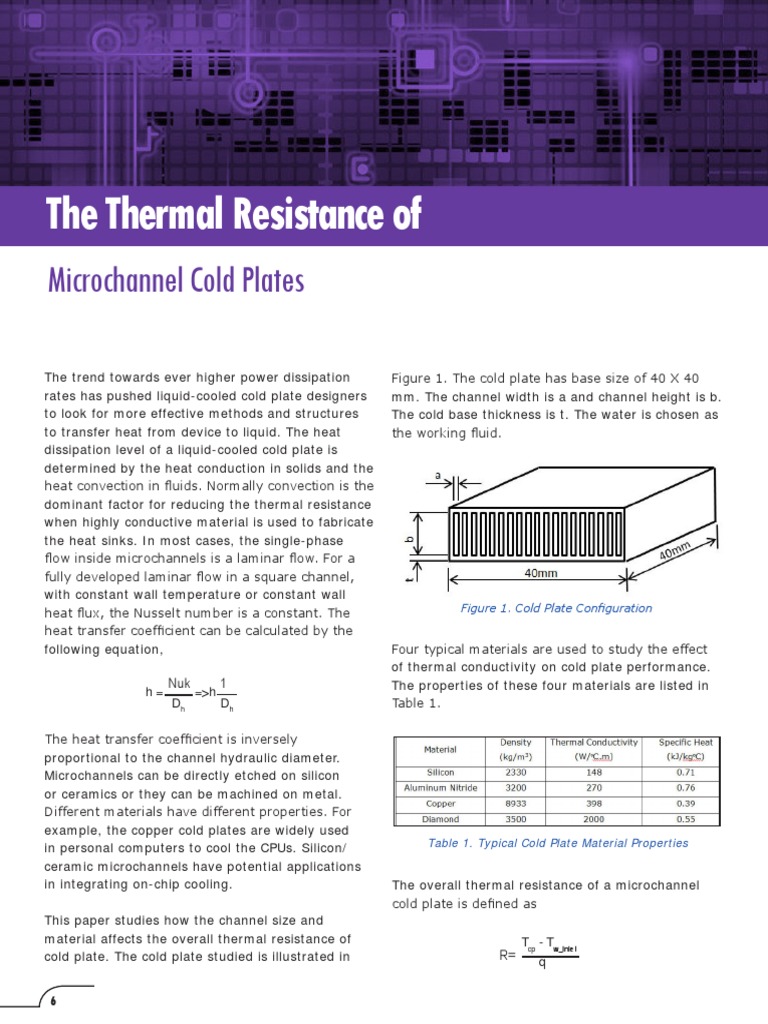 The Thermal Resistance of Microchannel Cold Plates | PDF | Heat ...