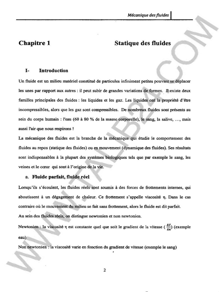 Introduction à la statique des fluides | PDF | Pression | Fluide