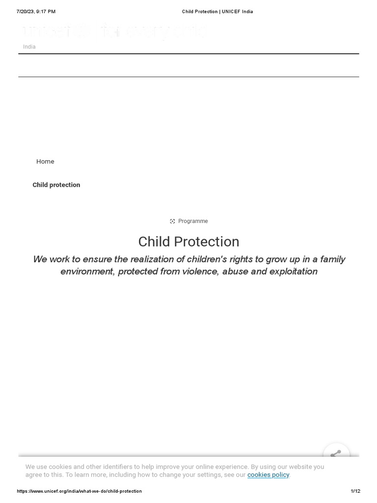 5 Child Protection - UNICEF India | PDF | Violence | Child Abuse