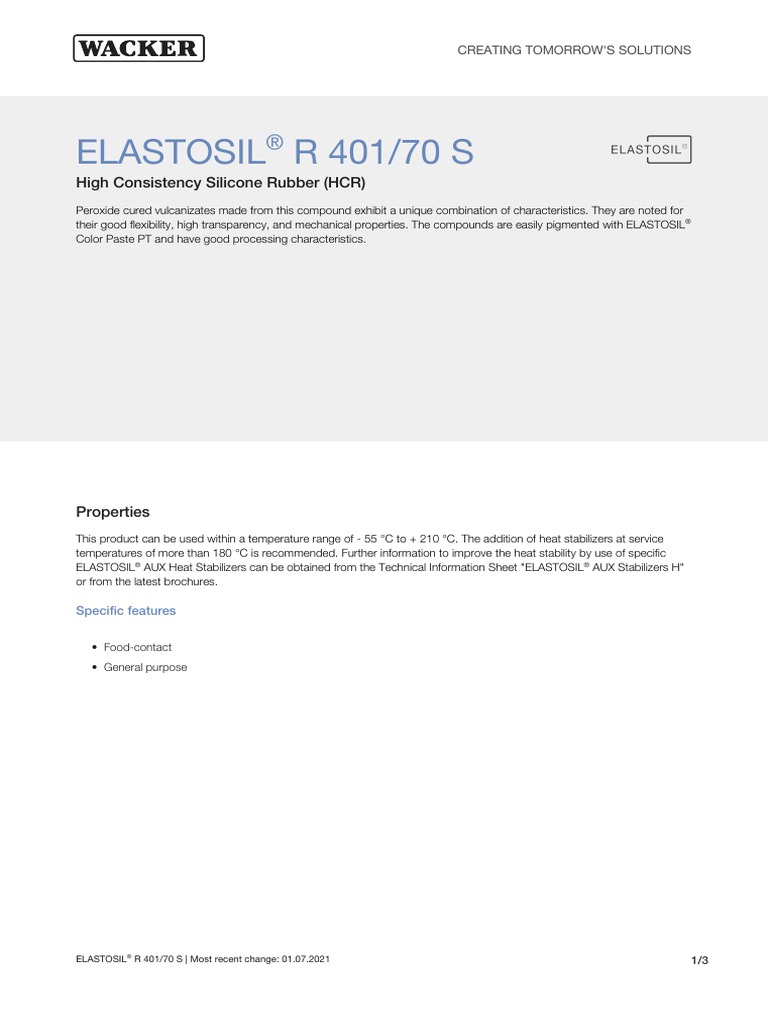 ELASTOSIL-R-40170-S-en-2021.07.01-v6 | PDF | Silicone | Packaging And ...