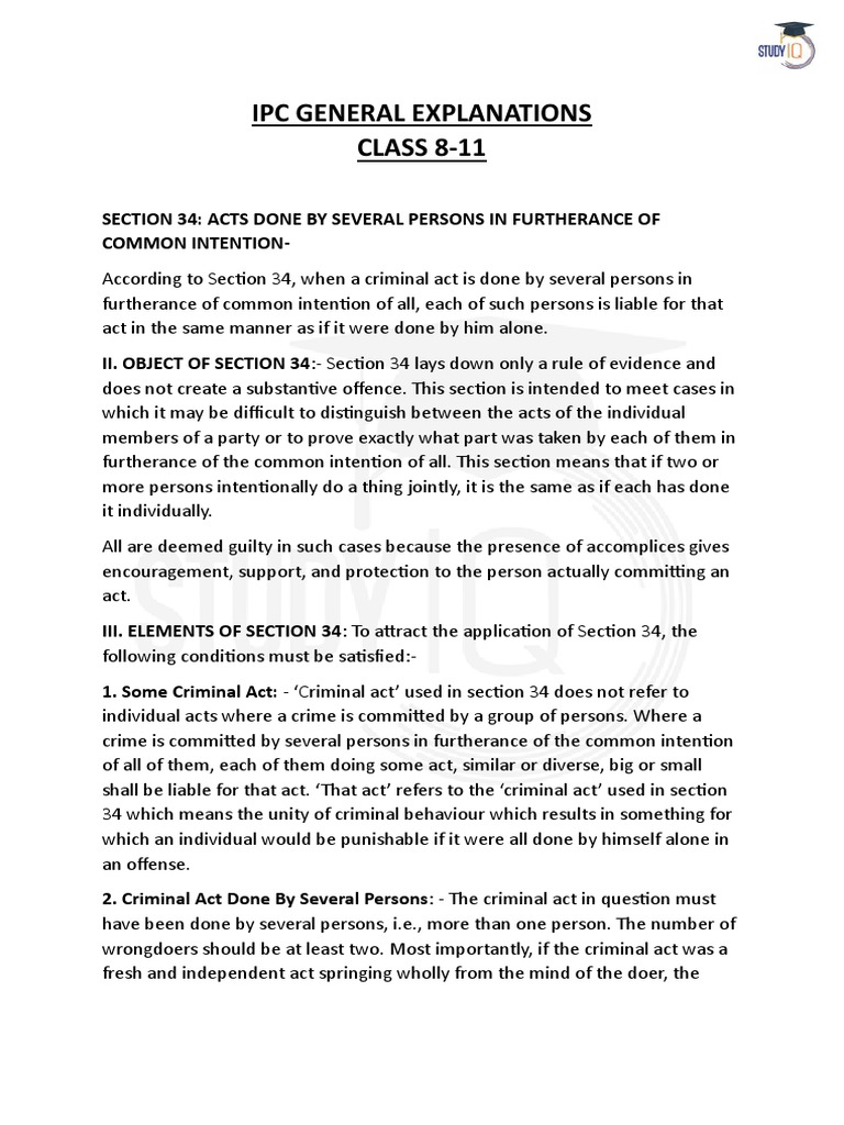 Ipc General Explanations 8 11 - 1688637879 | PDF | Crimes | Crime & Violence