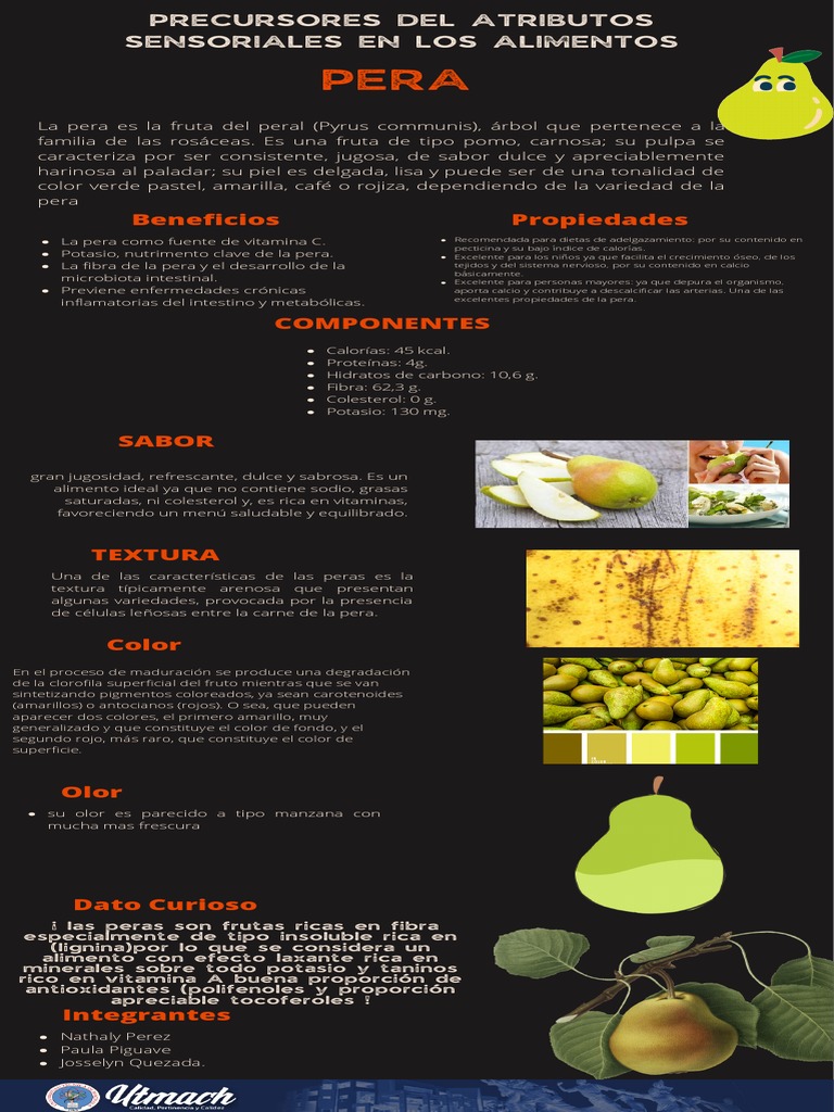 Precursores Del Atributos Sensoriales en Los Alimentos | PDF | Pera | Alimentos