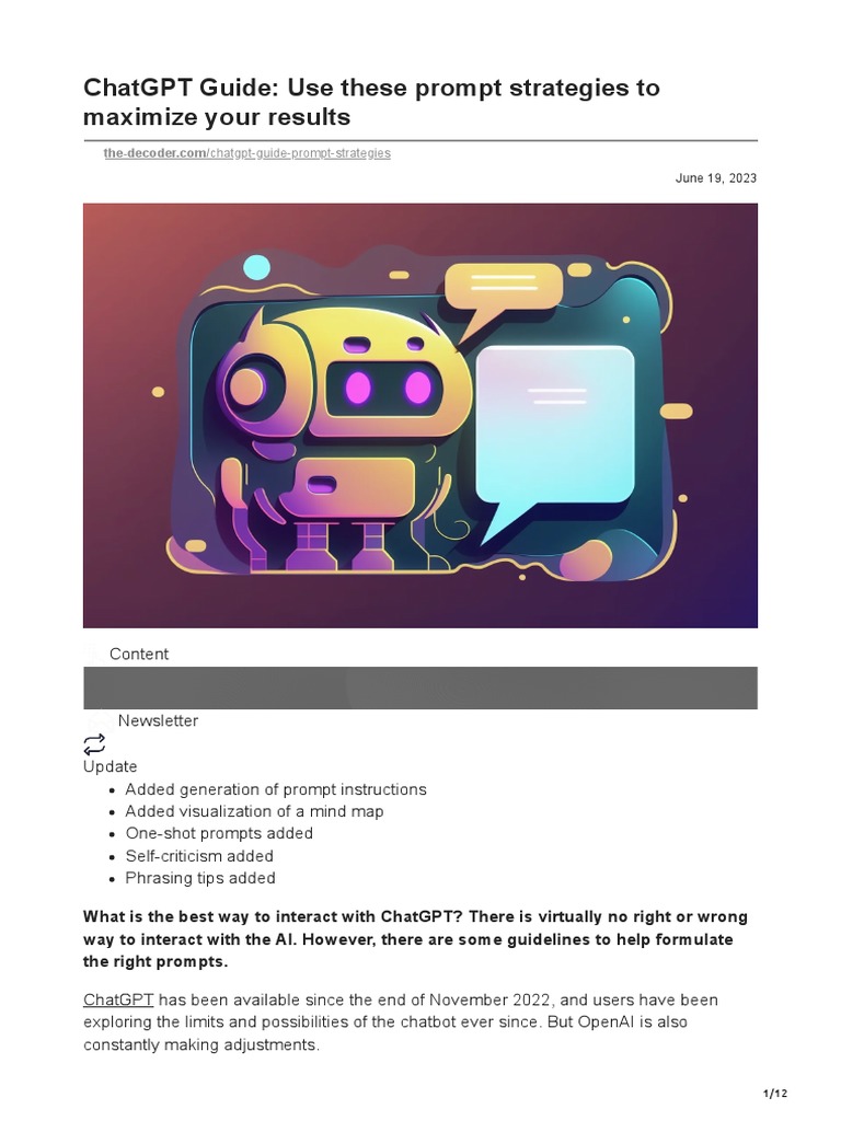 ChatGPT Guide Use These Prompt Strategies To Maximize Your Results ...