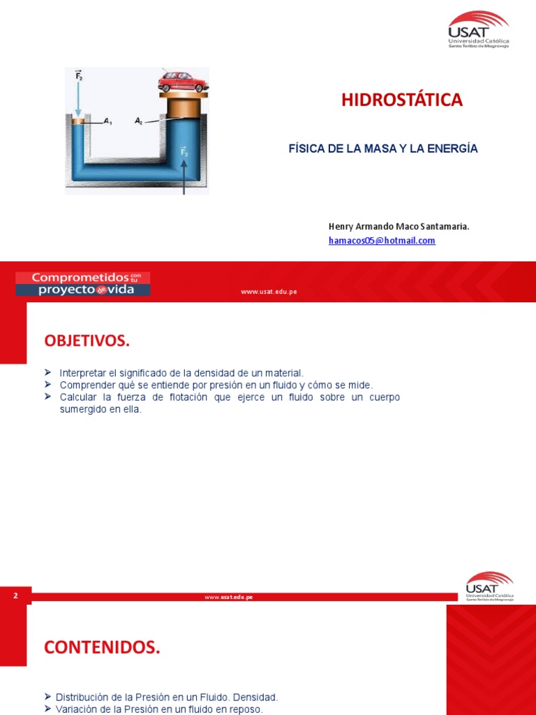 Tema #12 Hidrostatica | PDF | Presión | Pascal (Unidad)