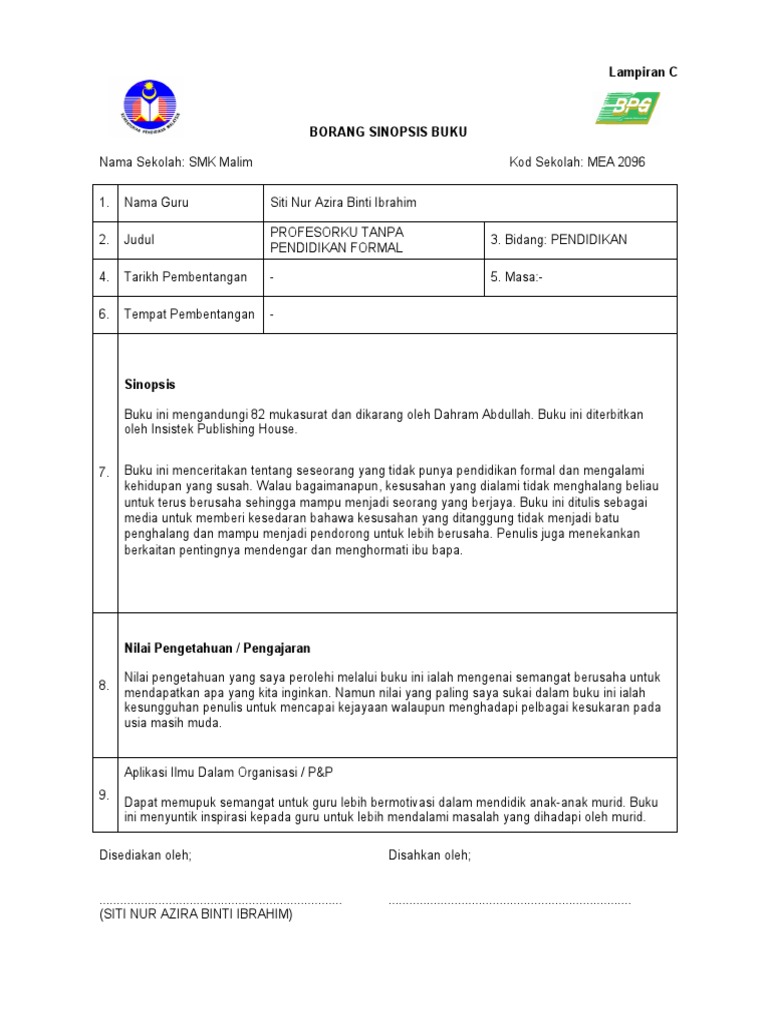 Sinopsis Buku Bacaan Ilmiah | PDF