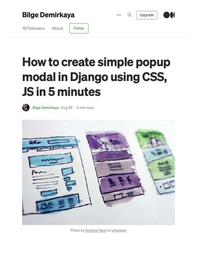 How To Create Simple Popup Modal in Django Using CSS, Js in 5 Minutes ... How To Create Simple Popup Modal in Django Using CSS, Js in 5 Minutes ...