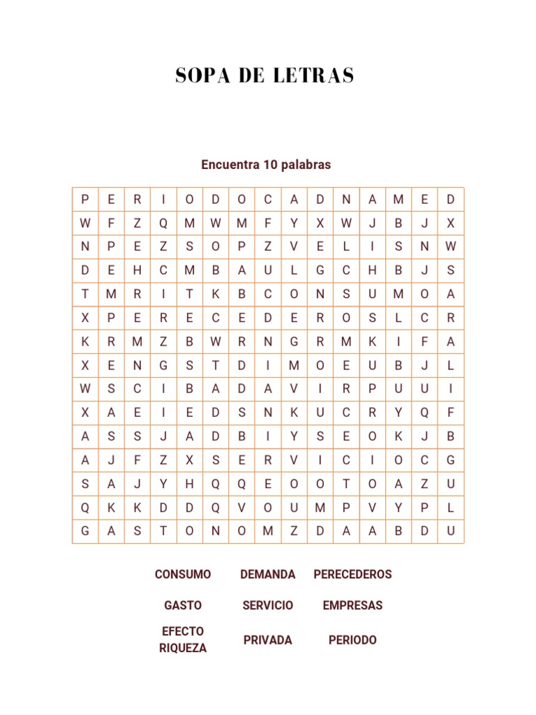 Sopa de Letras | PDF