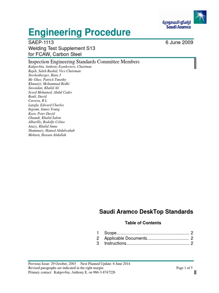 Saep 1113 | PDF | Construction | Welding