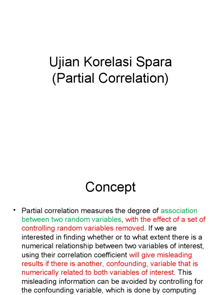 Note Partial Correlation Kom 6115 | PDF | Dependent And Independent Variables | Probability And ...