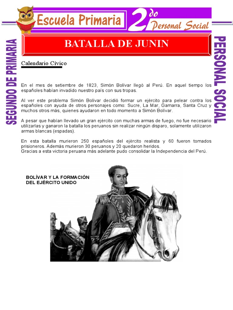 Batalla de Junín para Segundo de Primaria | PDF