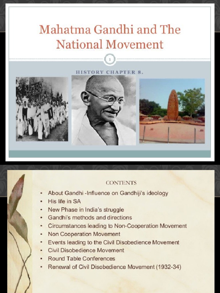 National Movement and Mahatma Gandhi | PDF | Resistance To The British ...