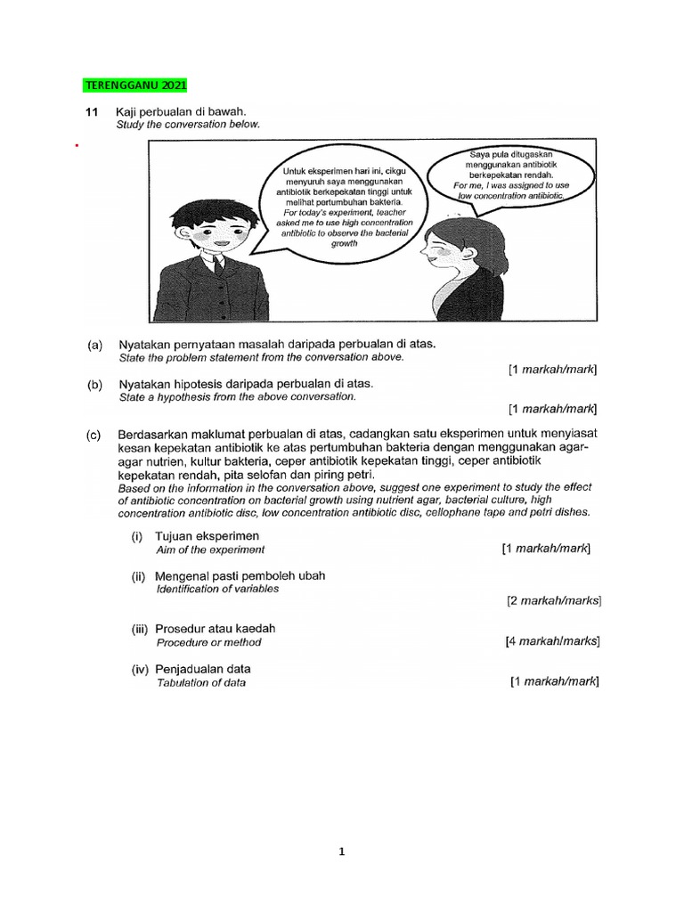 LATIH TUBI SAINS SPM SOALAN 11 | PDF