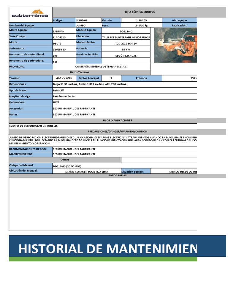 Fiche Technique Jumbo DD311 Sandvik | PDF