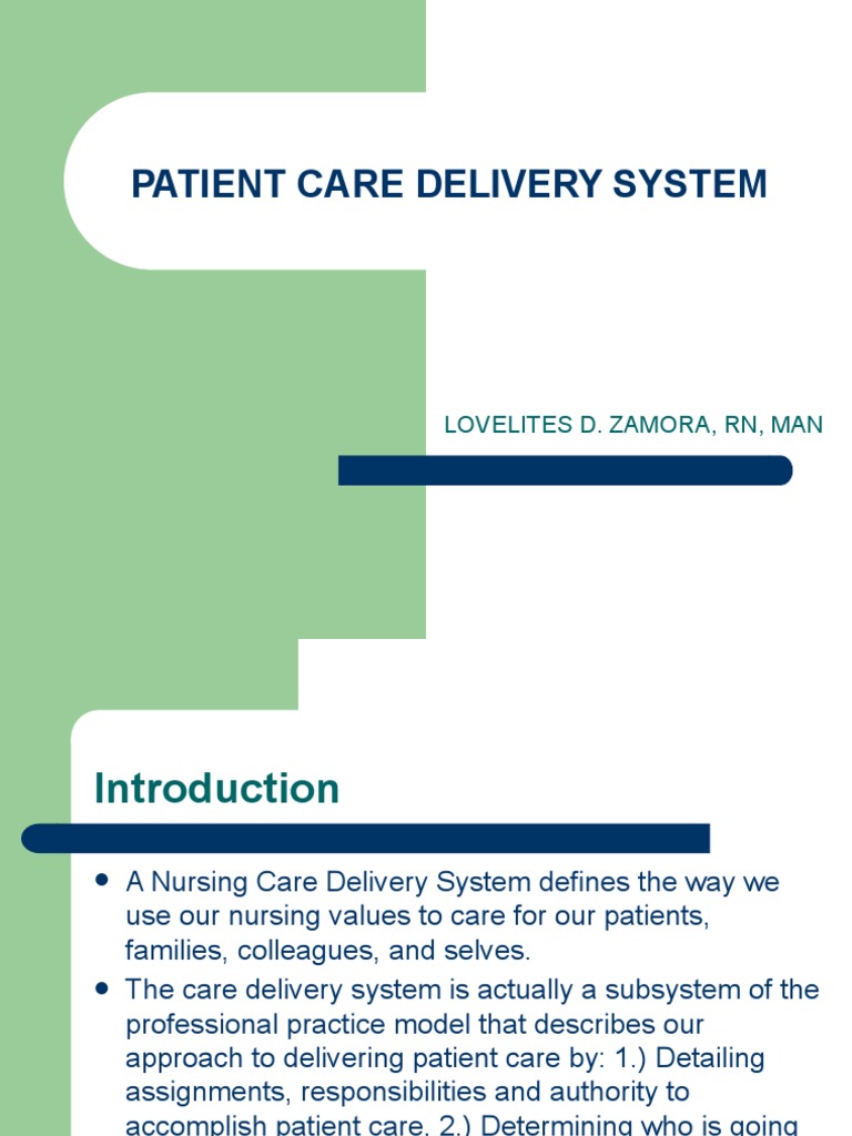 Patient Care Delivery System | PDF