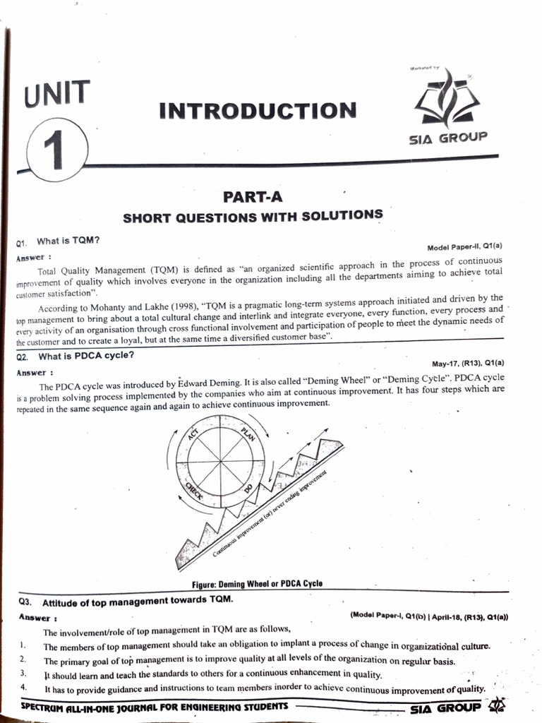 Unit - 1 TQM | PDF