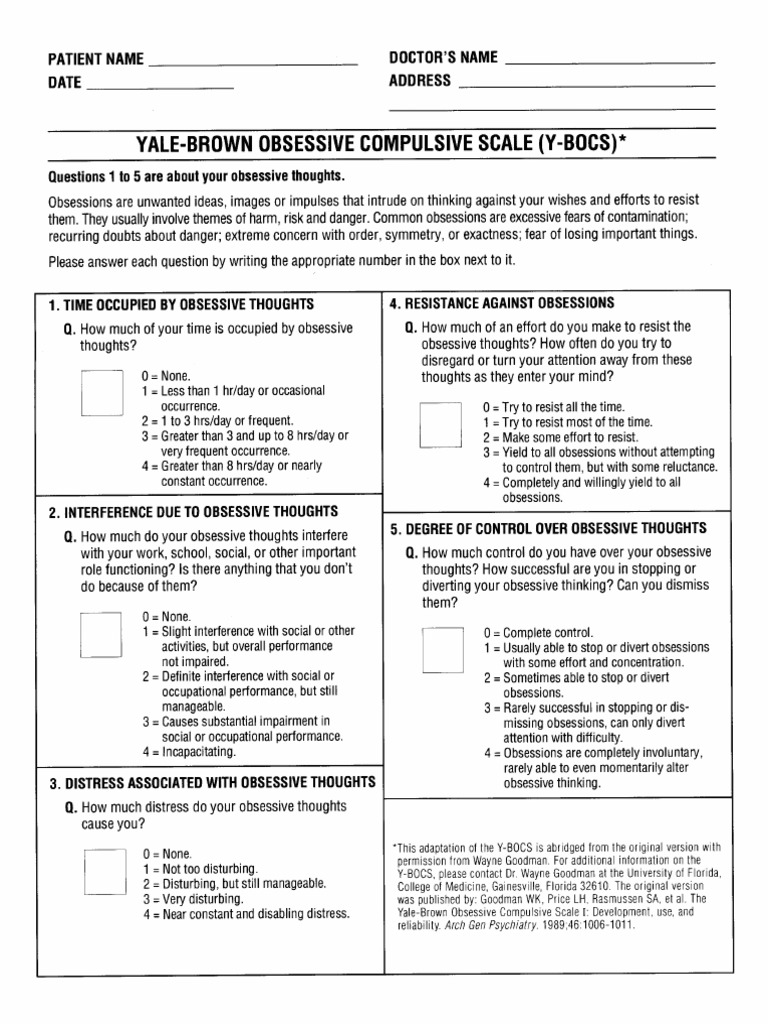 YBOCS-brief OCD-1 | PDF