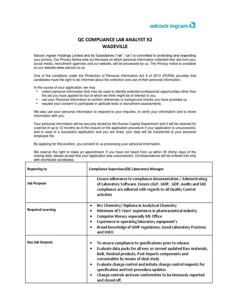 QC Compliance Analyst | PDF